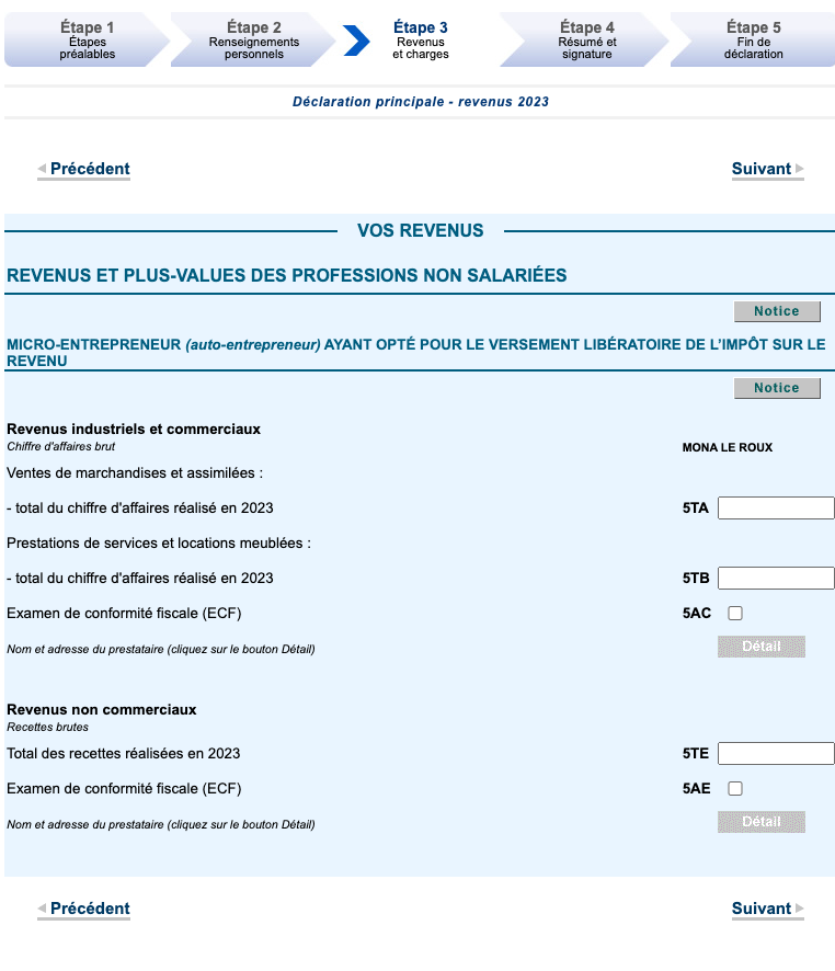 La déclaration de l'auto-entrepreneur